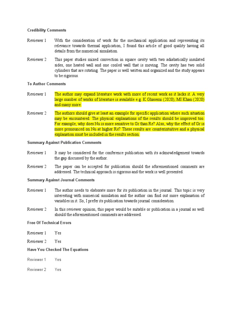 Reviewer Feedback on Thermal Simulation Paper | PDF | Simulation ...