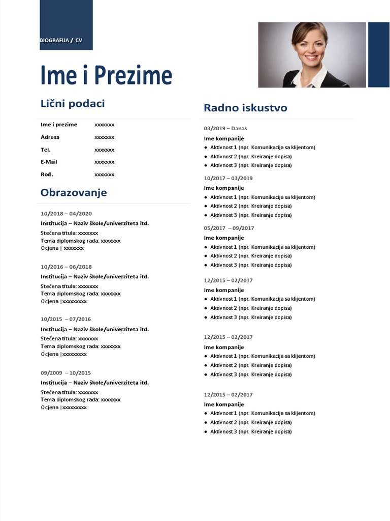 Primjer CV-a | PDF