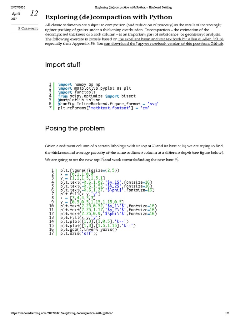 Exploring (De) Compaction With Python Hindered Settling | PDF ...