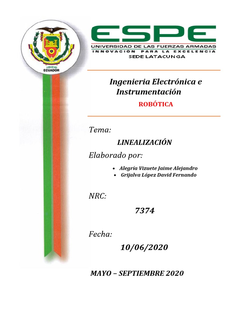 LINEALIZACION | PDF | Sistema de ecuaciones lineales | Matriz (Matemáticas)