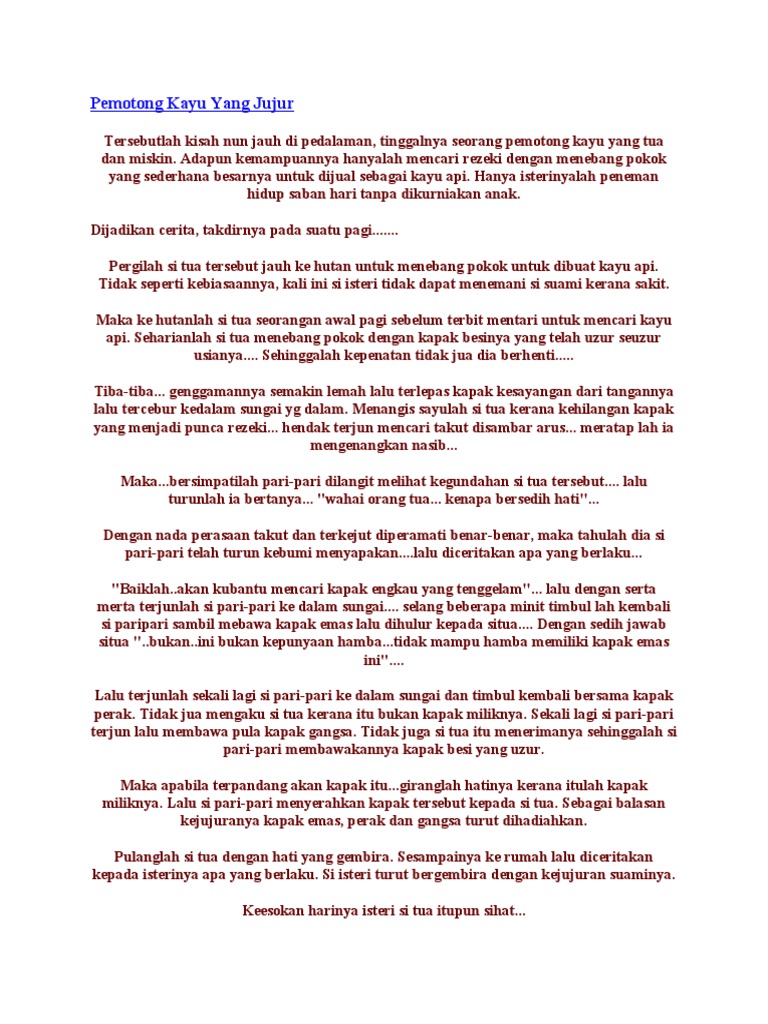 Pemotong Kayu Yang Jujur | PDF