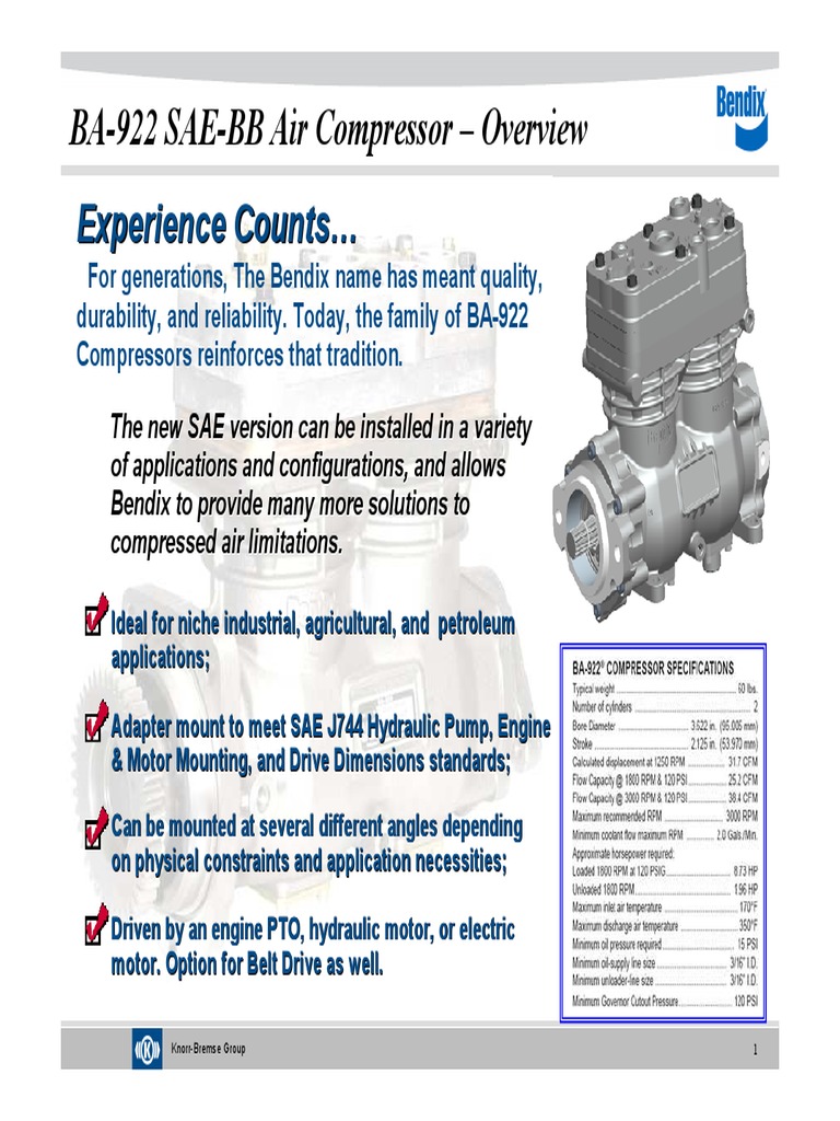 Experience Counts : BA-922 SAE-BB Air Compressor - Overview Experience ...