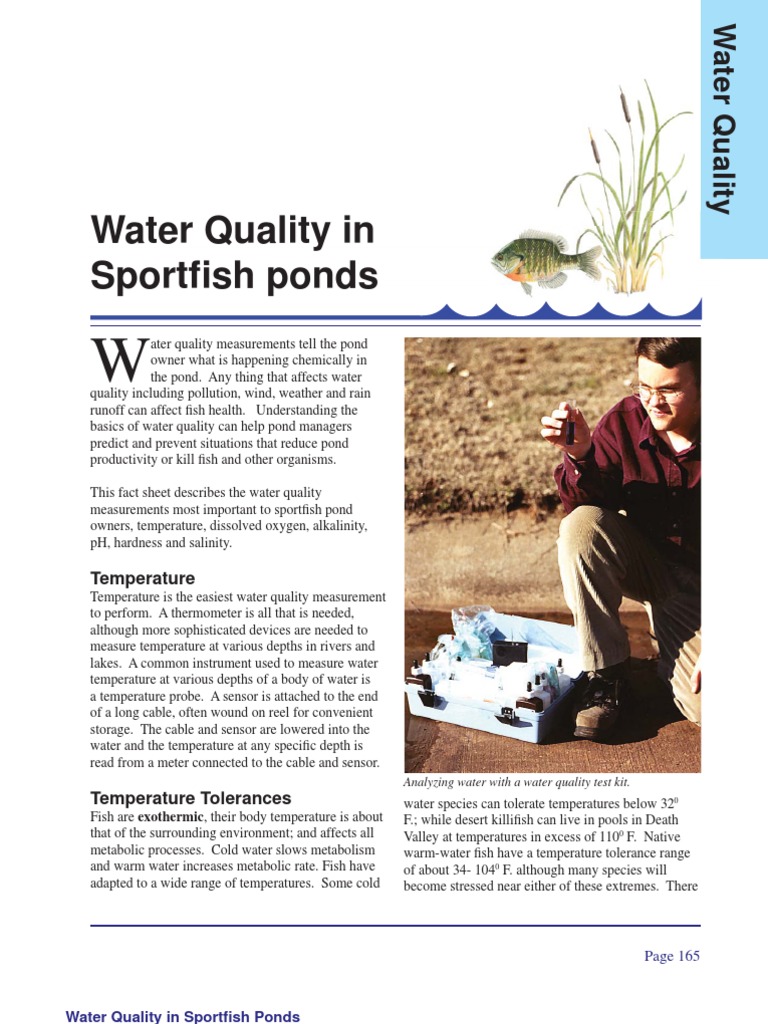 Water Quality Essentials for Sportfish Ponds | PDF | Alkalinity | Carbonate