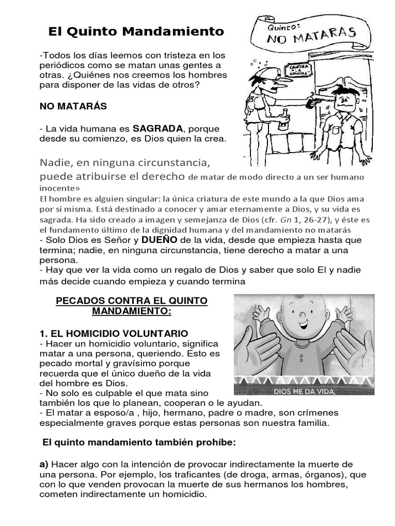 NO Matar 5to Mandamiento | PDF | Pecado | Muerte