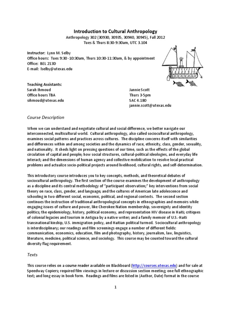 Introduction To Cultural Anthropology: Course Description | PDF ...