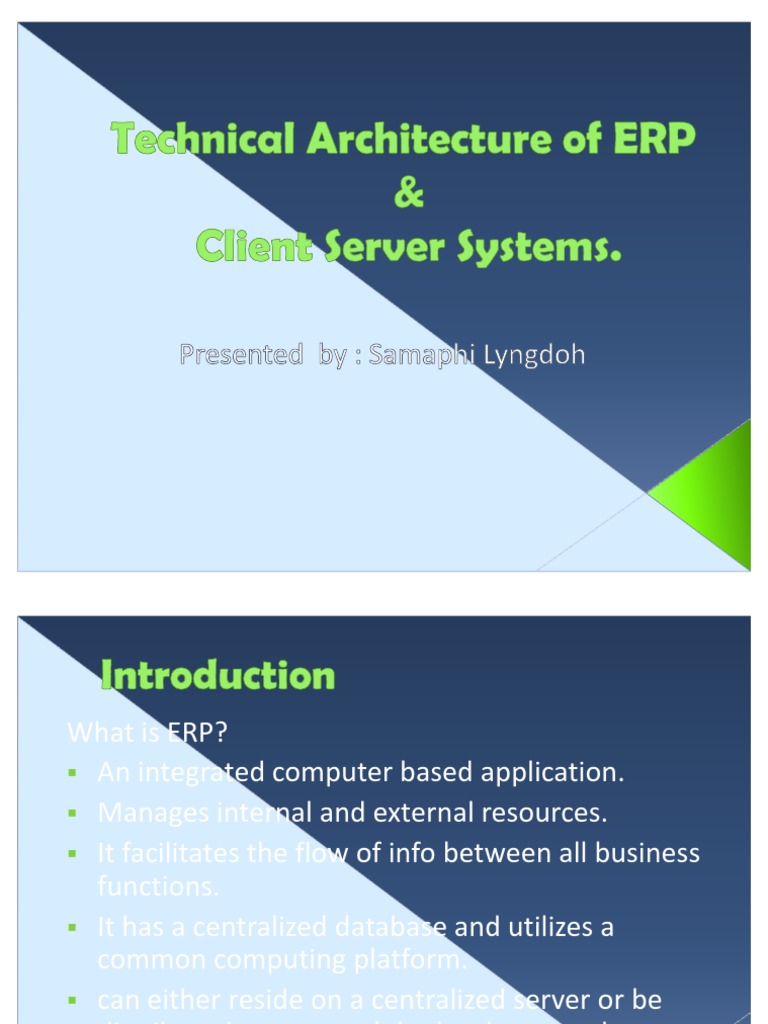 Technical Architecture of ERP | PDF | Client–Server Model | Enterprise ...