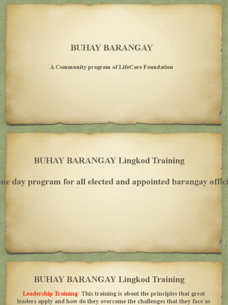 Barangay Leadership & Livelihood Training | PDF
