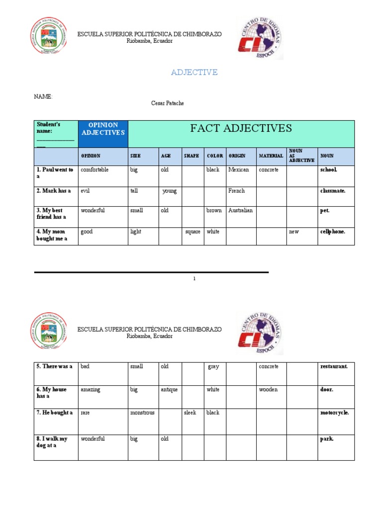 Understanding Fact Adjectives | PDF