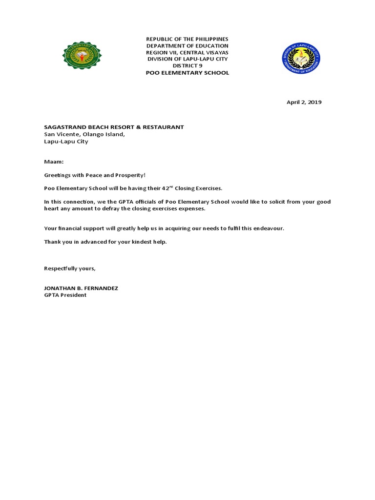 Solicitation Letter for Graduation Expenses | PDF | Behavior ...