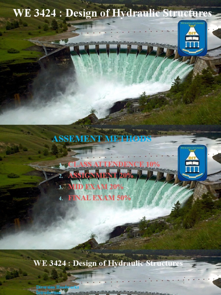 WE 3424: Design of Hydraulic Structures | PDF