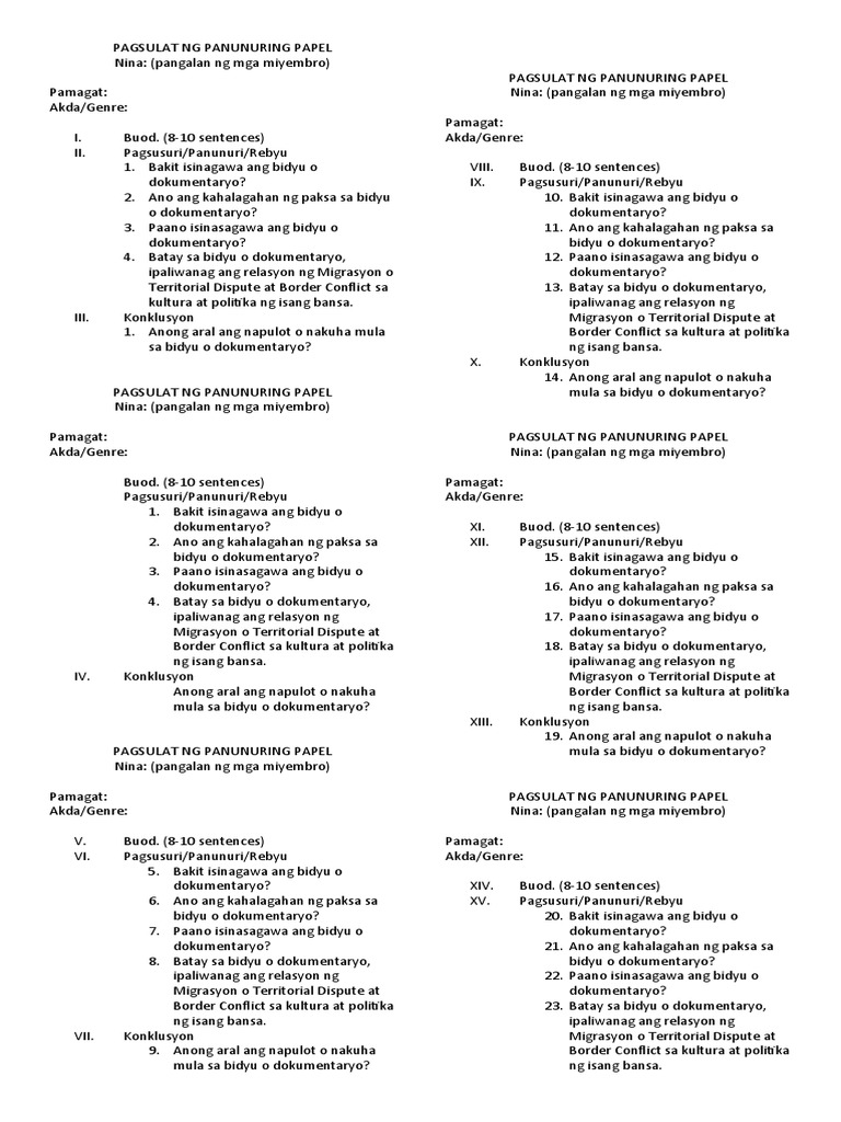 Pagsulat NG Panunuring Papel | PDF