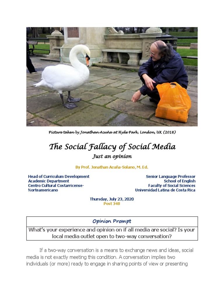 The Social Fallacy of Social Media | PDF | Conversation | Social Media