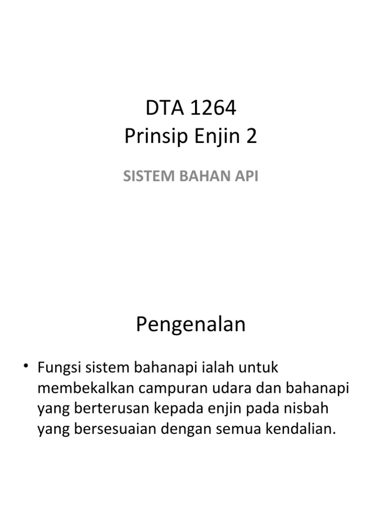 Sistem Bahan Api | PDF
