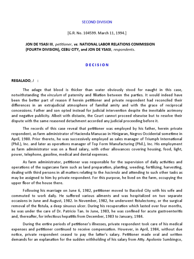 Ysasi III v. NLRC | PDF | Damages | Employment