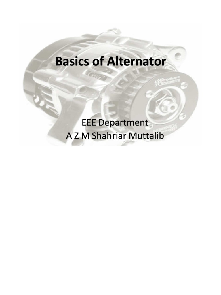 Basics of Alternator Design and Function | PDF | Electric Generator ...