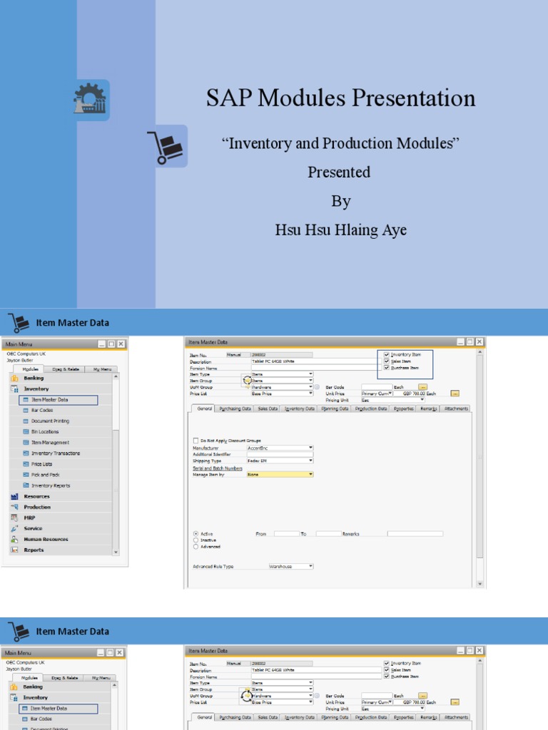 SAP Modules Presentation: Inventory Module | PDF | Inventory Valuation ...