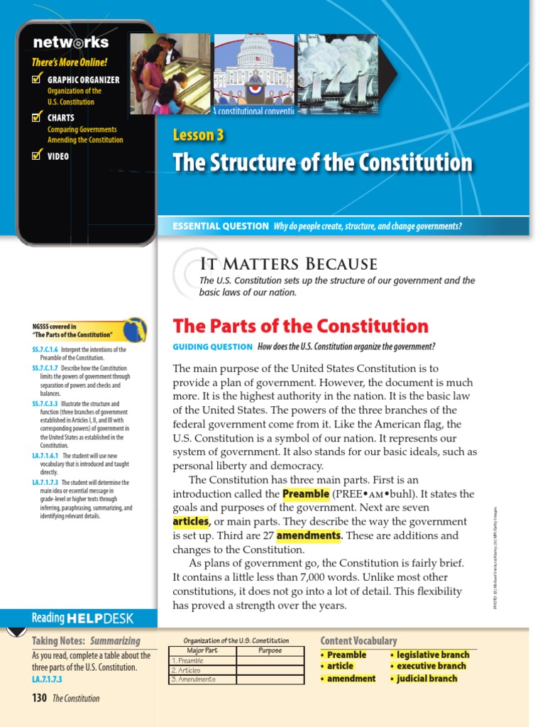 Structure of the U.S. Constitution | PDF | Constitutional Amendment ...