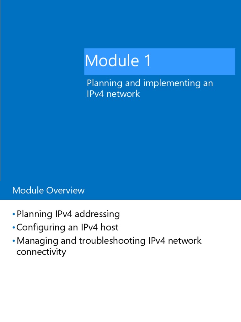 20741B - 01-Planning and Implementing An IPv4 Network | PDF | Ip Address | Computer Network