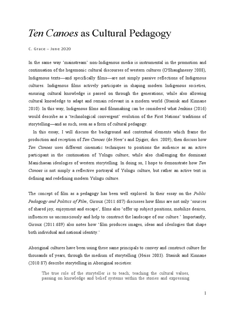 Ten Canoes As Cultural Pedagogy | PDF | Indigenous Australians ...