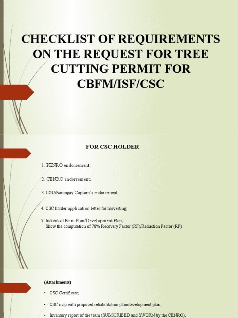 CBFM, CSC, ISF PRESENTATION TREE CUTTING Edited | PDF | Computing And ...
