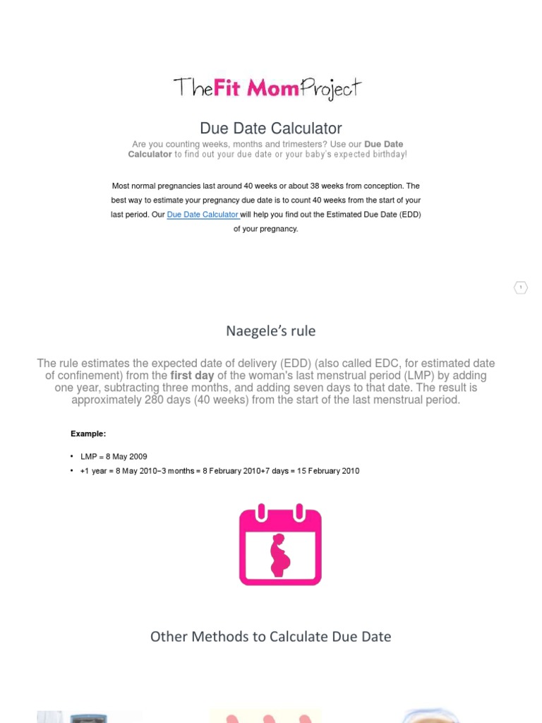 Due Date Calculator | PDF | Pregnancy | Women's Health