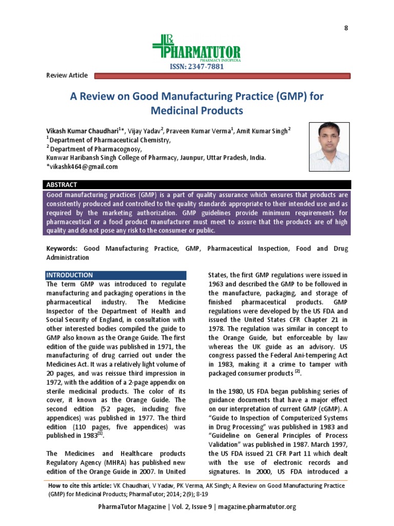 GMP Guidelines for Medicinal Products | PDF | Business Process | Quality