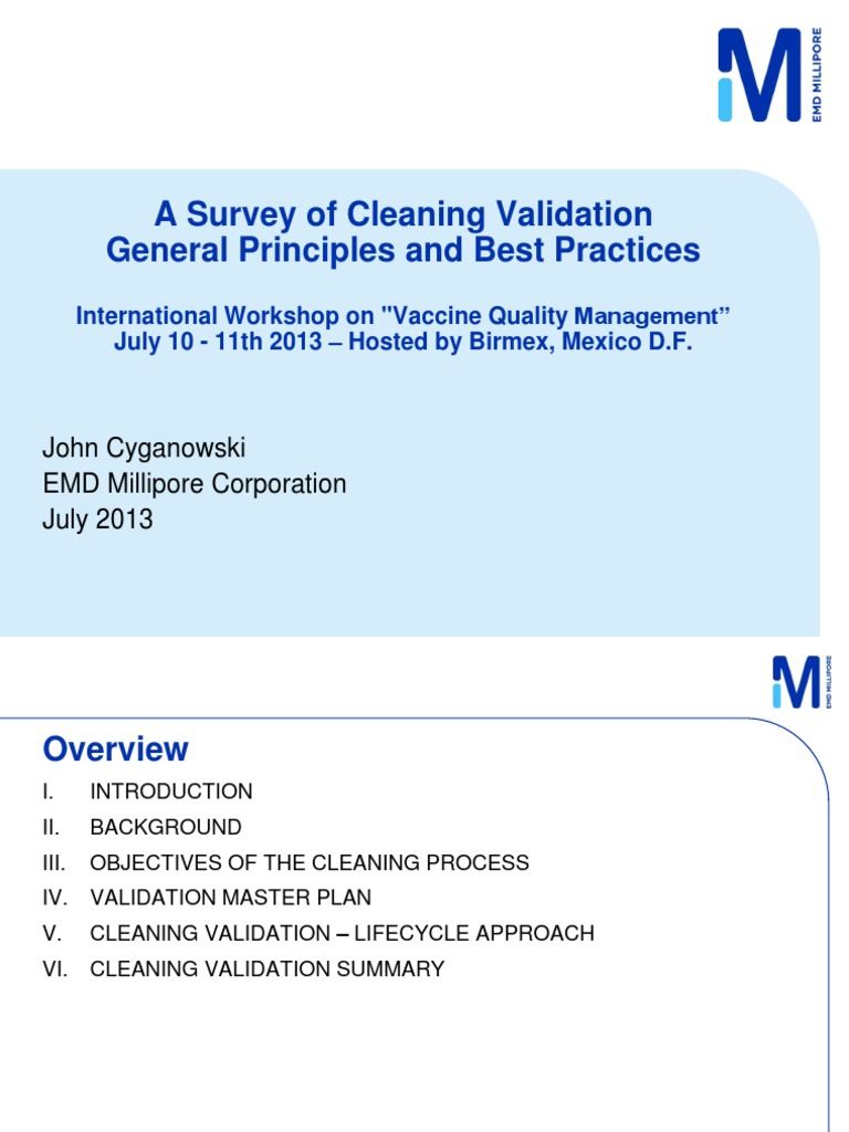 A Survey of Cleaning Validation General Principles and Best Practices ...