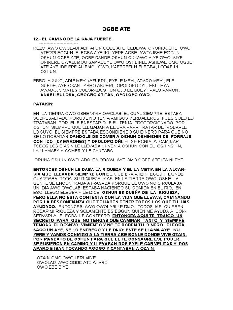 Eshu Iku Aye de OGBE ATE | PDF