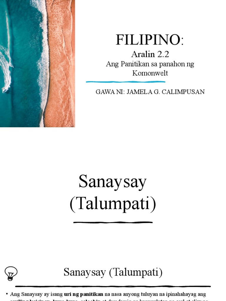 Filipino Grade 8 Aralin 2.2 | PDF