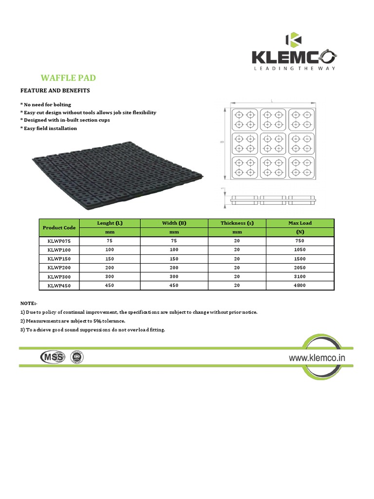 Waffle Pad: Feature and Benefits | PDF