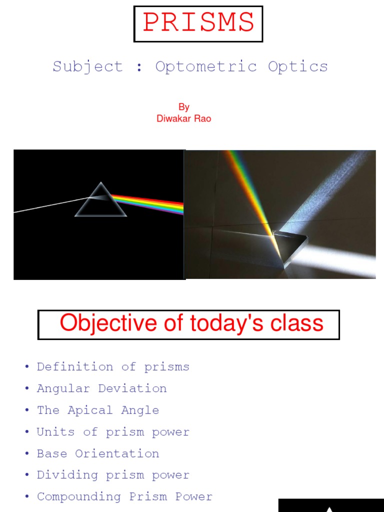 Subject: Optometric Optics: by Diwakar Rao | Download Free PDF | Prism ...