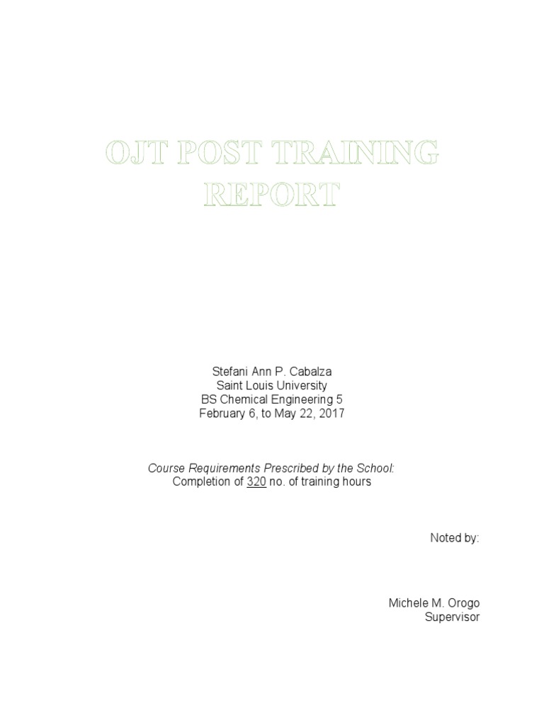 Ojt Post Training Report | PDF