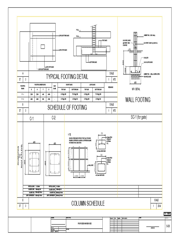 20X40 Warehouse2 - S-3 Foundation-Details | PDF | Economic Sectors ...