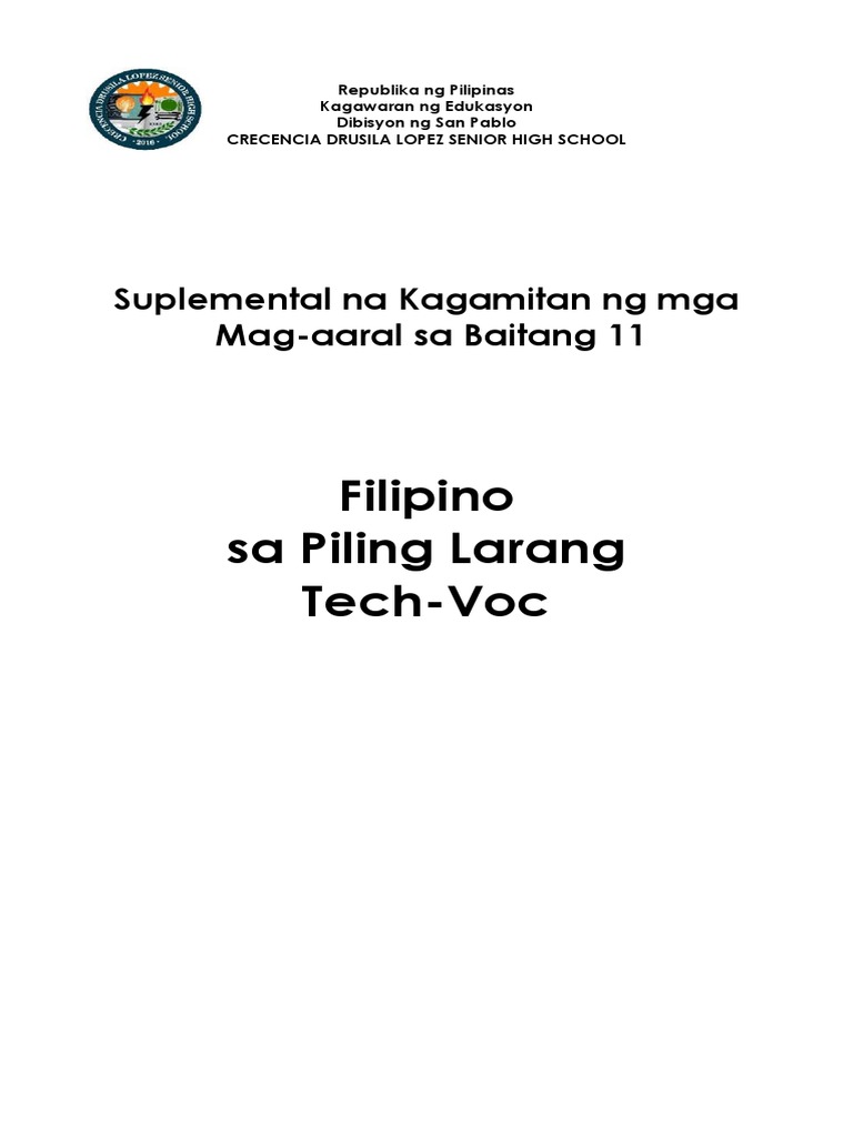 Module FPL Tech-Voc-Rj | PDF