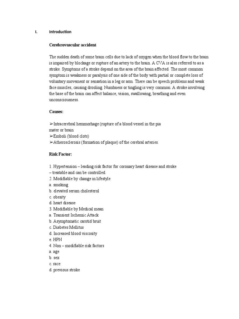 CVA Case Study | Download Free PDF | Stroke | Brainstem