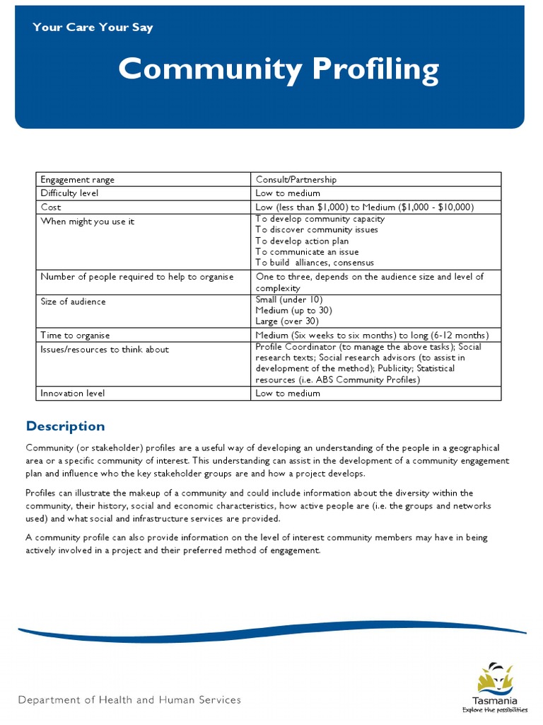 Community Profiling: Your Care Your Say | PDF | Community | Stakeholder ...