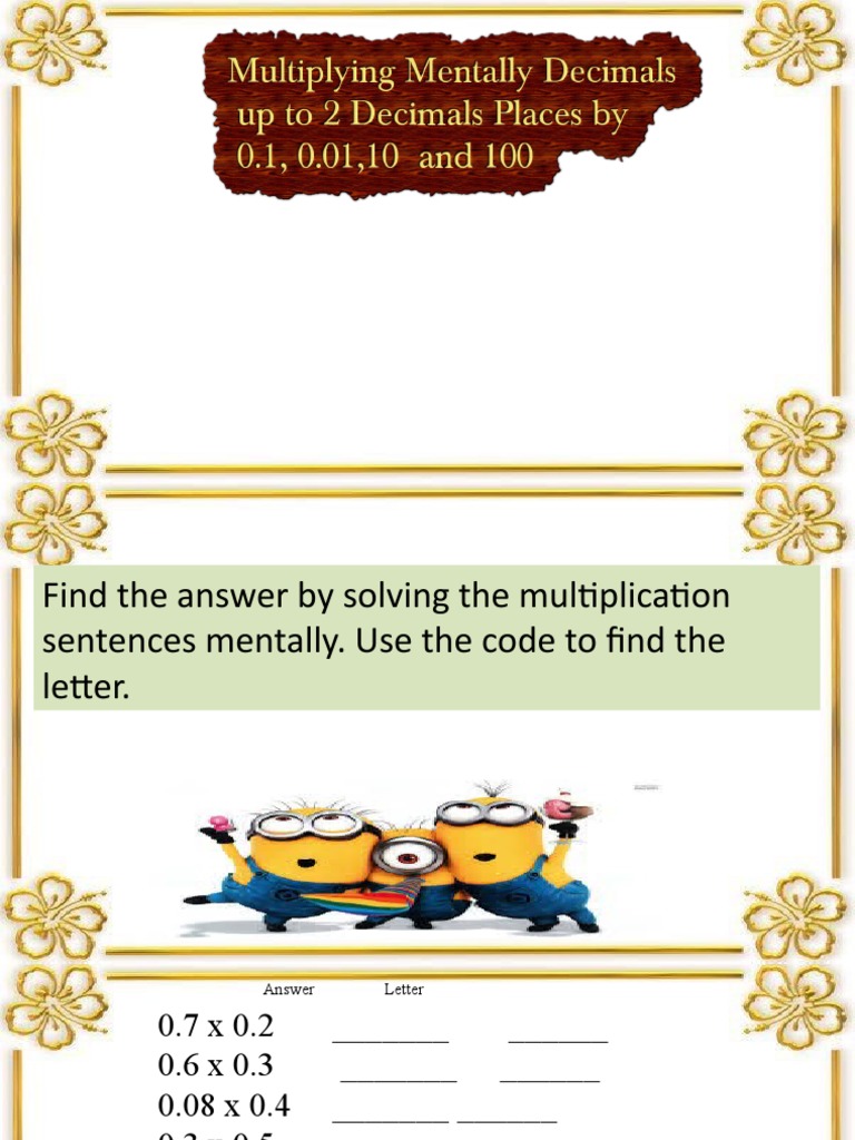 Multiplying Mentally Decimals | PDF | Multiplication | Numbers