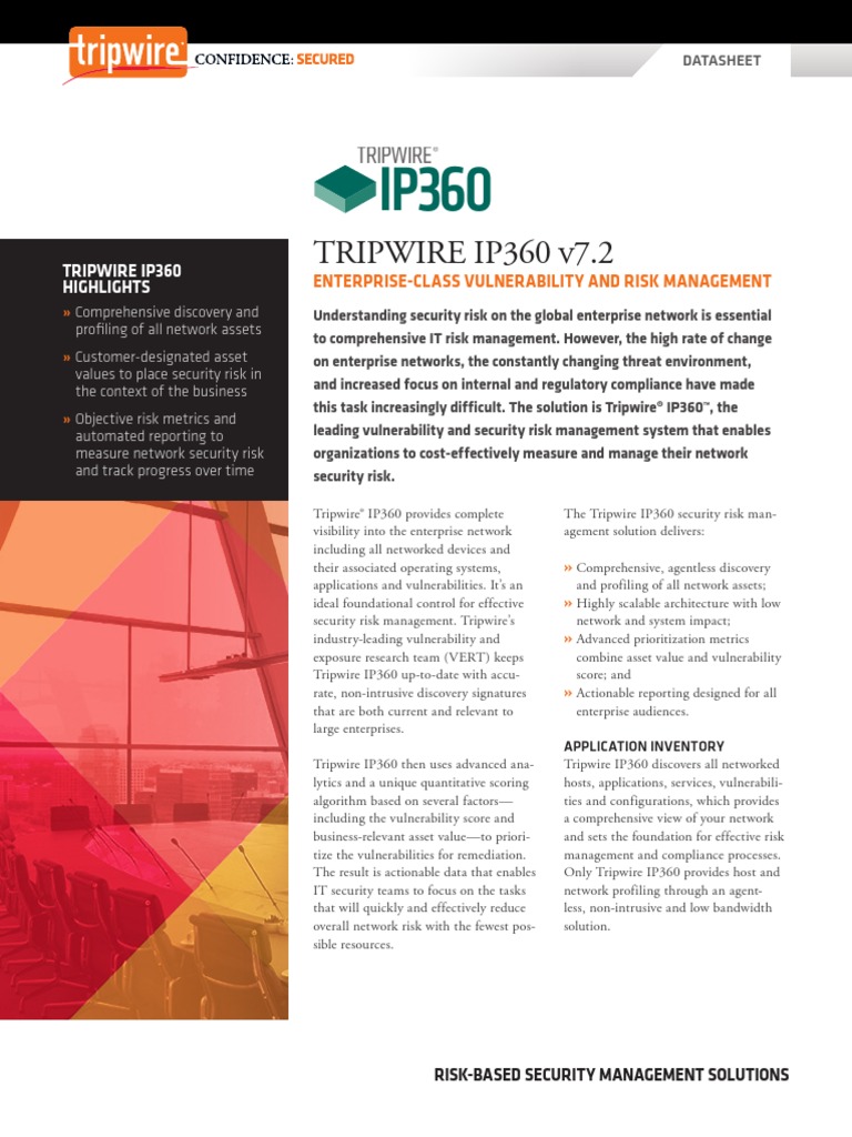 Tripwire IP360 7.2 Datasheet | PDF | Vulnerability (Computing) | Risk Management