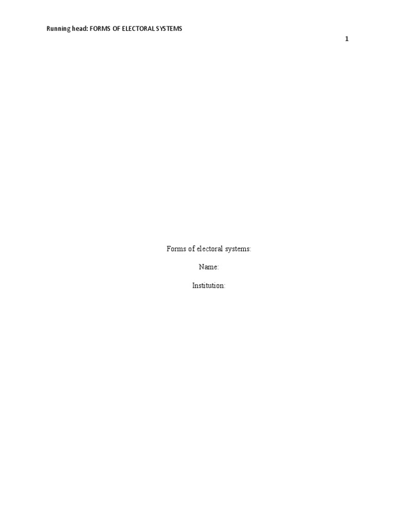 Forms of Electoral Systems | PDF | Electoral District | Voting