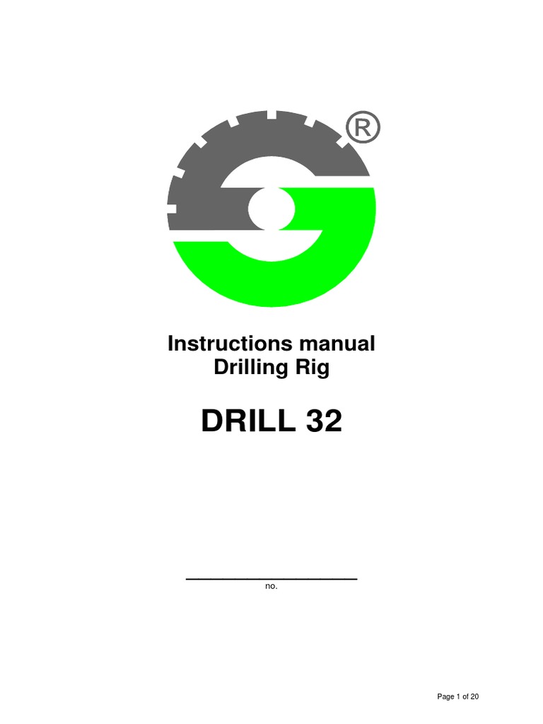 Drill 32: Instructions Manual Drilling Rig | PDF | Tripod (Photography ...