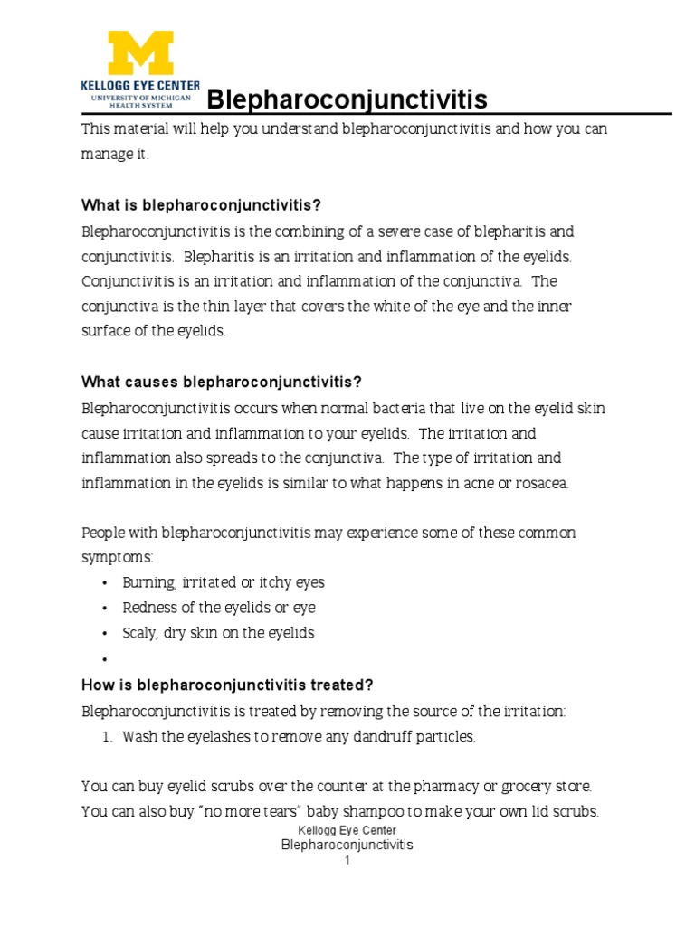 Blepharoconjunctivitis PDF | PDF | Medical Specialties | Health Sciences