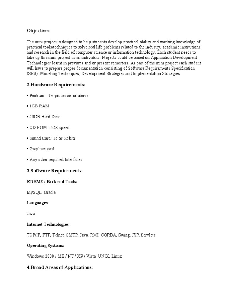 MSCIT Mini Project Guidelines | PDF | Internet Protocol Suite | Operating System