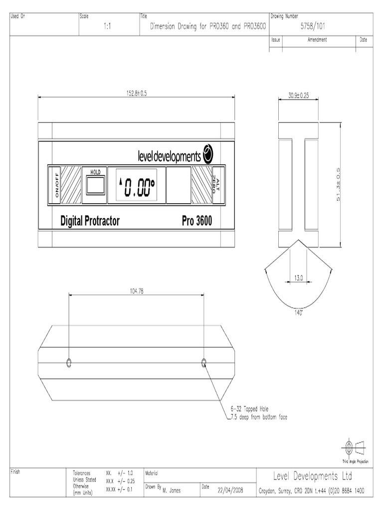 Digital Protractor Pro 3600 | PDF
