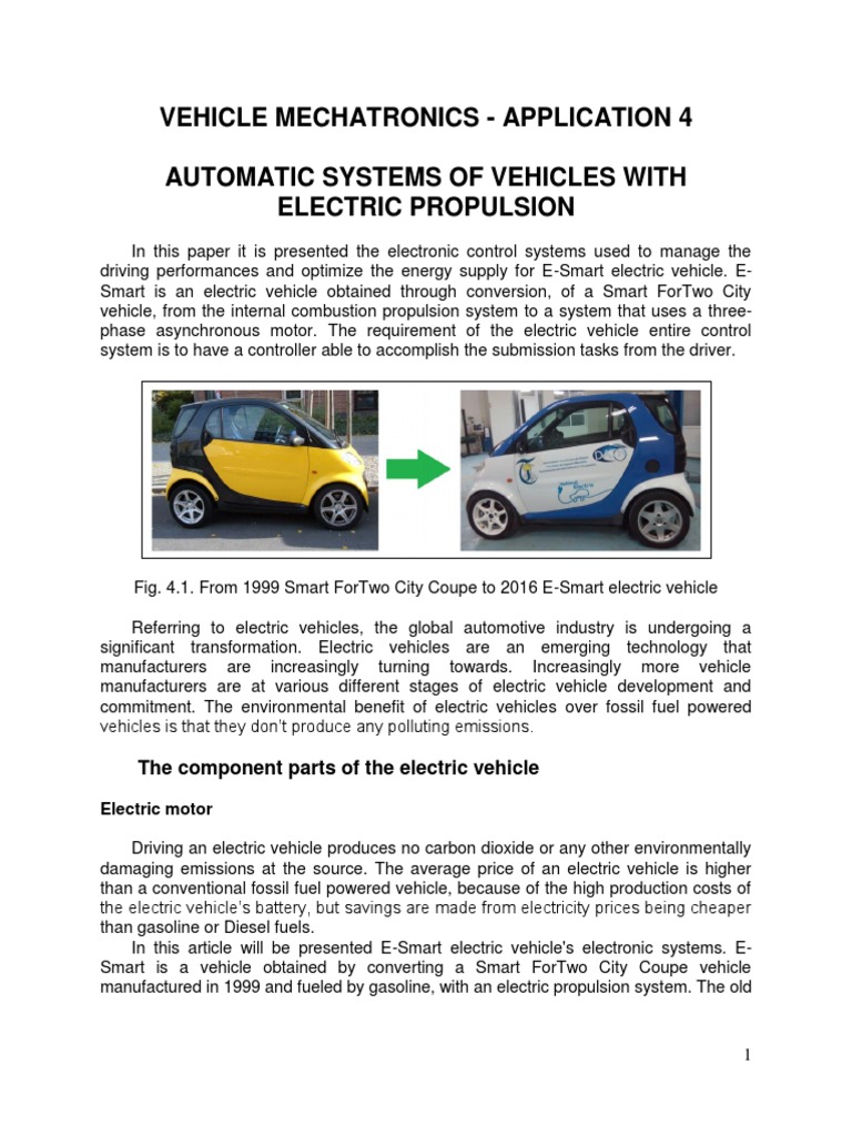 Application 4 - ELECTRIC VEHICLE ESMART PDF | PDF | Rechargeable ...