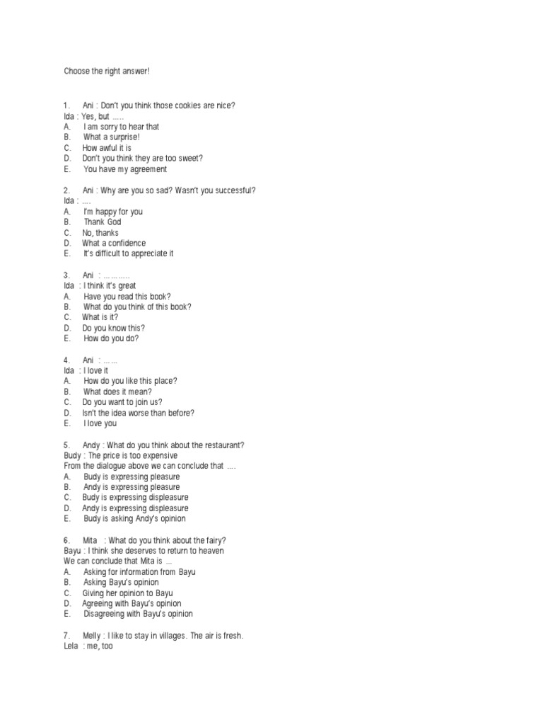 Choose The Right Answer | PDF