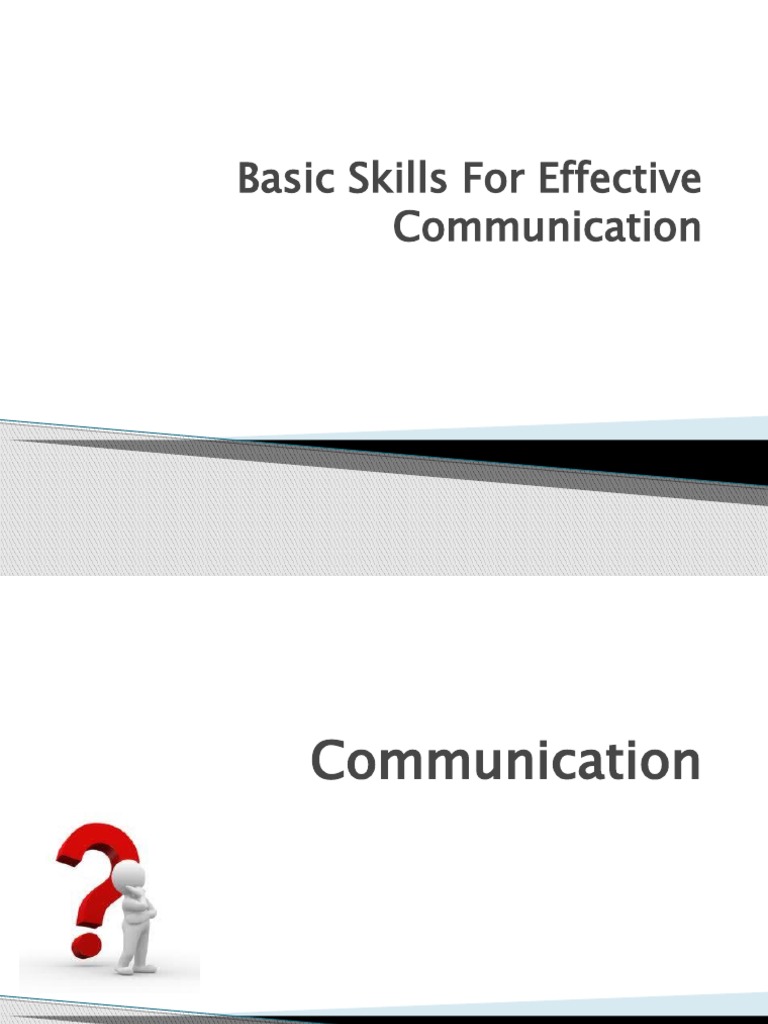 Effective Communication (Basic Skills) | PDF