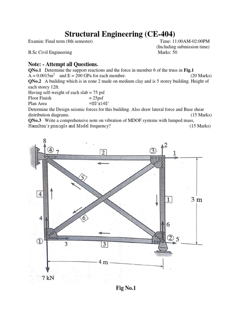 Structural Engingeering Paper1 | PDF