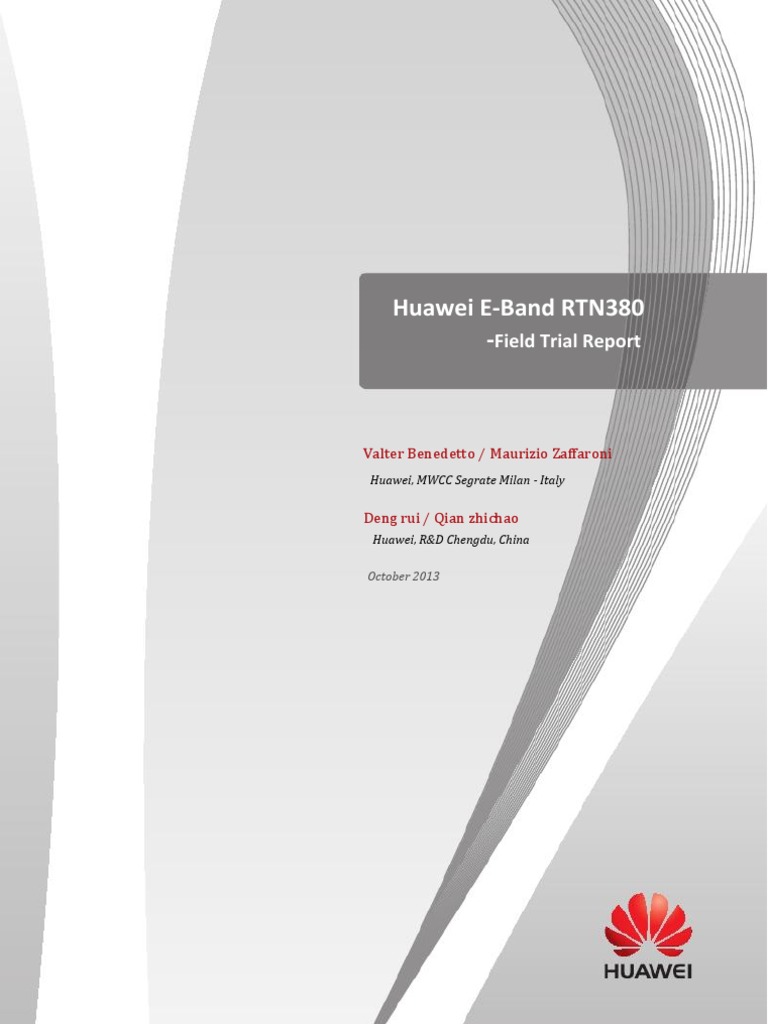 Huawei E-Band RTN380 Field Trial Report | PDF | Rain | Attenuation