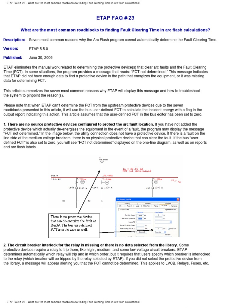 ETAP FAQ Arc Flash Calculations | PDF | Electric Power | Electrical Engineering