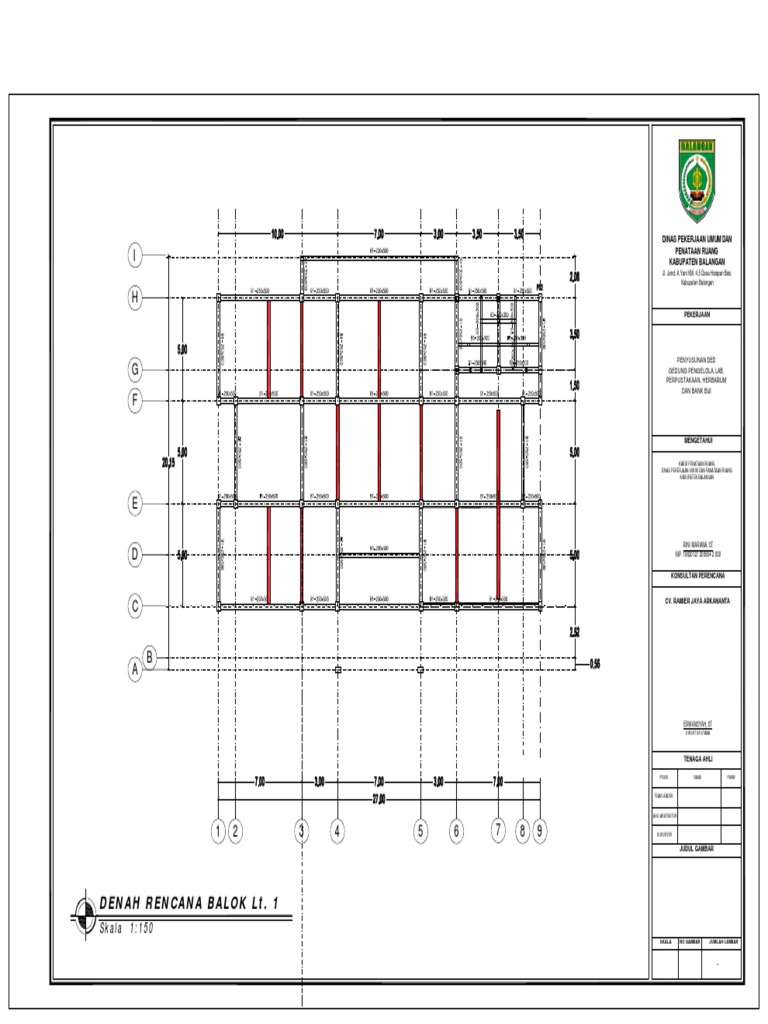 Denah Balok LT Dan Balok Anak | PDF